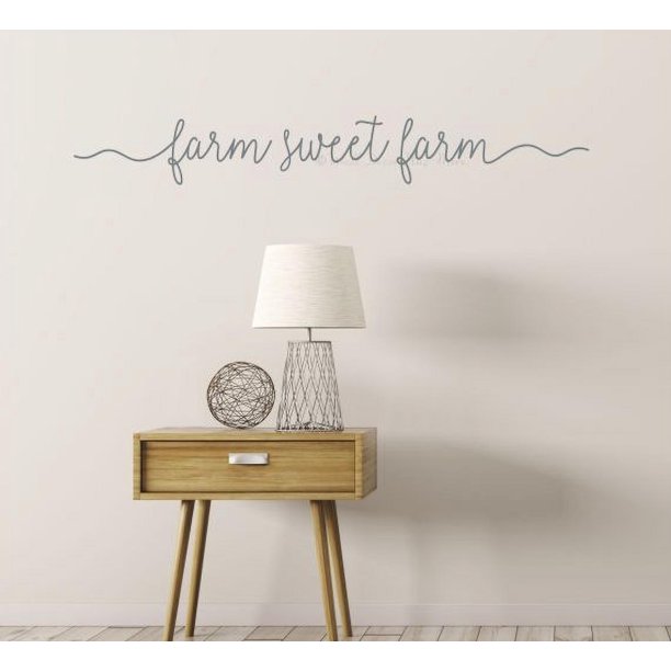 Farm Sweet Farm Cursive Words Wall Decal Farmhouse Decor Kitchen Art ...