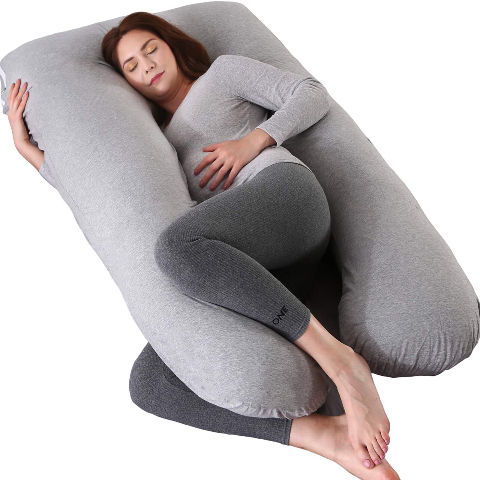 leyfeng Almohadas de embarazo de 51 pulgadas para dormir, almohada de ...