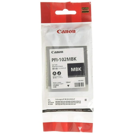 canon 0894B001AA OEM Ink - (PFI-102MBK) iPF 500 600 605 610 700 710 720 750 755 Matte Black Ink ...
