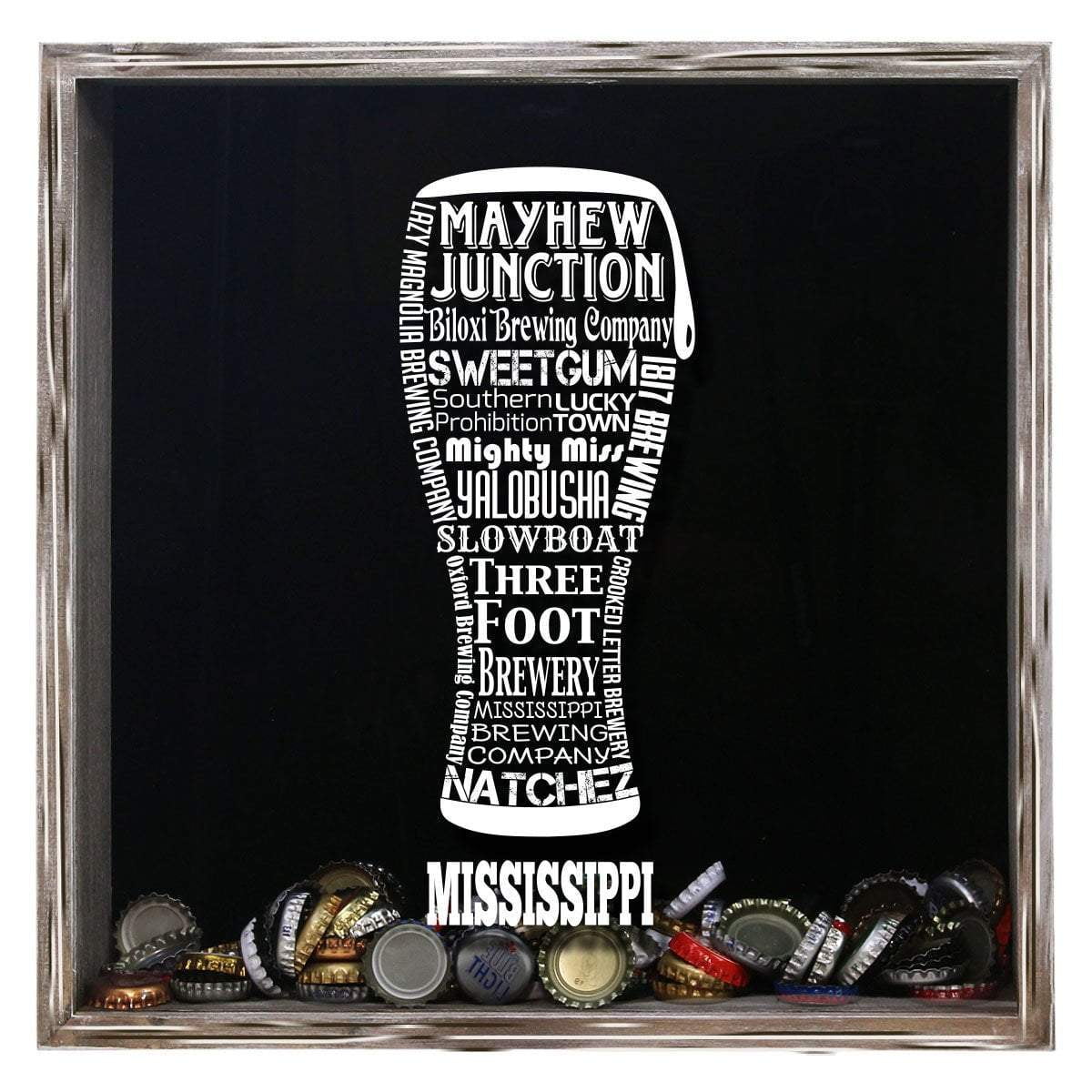 Mississippi Beer Typography Shadow Box - Walmart.com