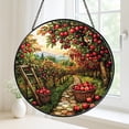 Apple Orchard Stained Glass Suncatcher Window Hanging, Fall Harvest ...