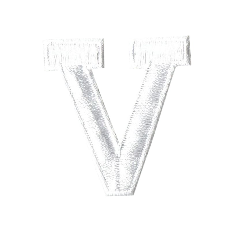Alphabet Letter - V - Color White - 2" Block Style - Iron On ...