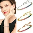 EOEMY Women Charm 925 Silver Zircon Crystal Bracelet Bangle Adjustable ...