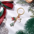 1pc Christmas Theme Alloy Enamel Keychain with Iron Split Key Rings ...