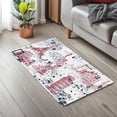 Blue Red City Door Mat 20x31.5 Inch Modern Red Blue Architecture ...