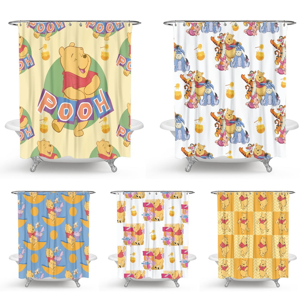 3D Print Winnie the Pooh Shower Curtain Design 60x72 Inch Watercolor ...