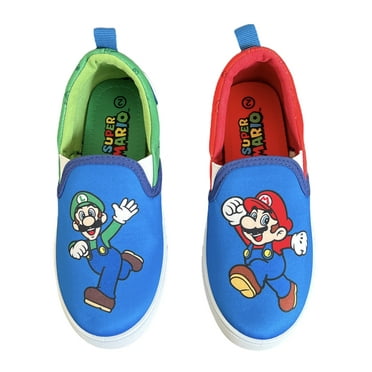 Super Mario Boys Slippers, Mario Kart Mismatched A-Line, Black, Size 1/ ...