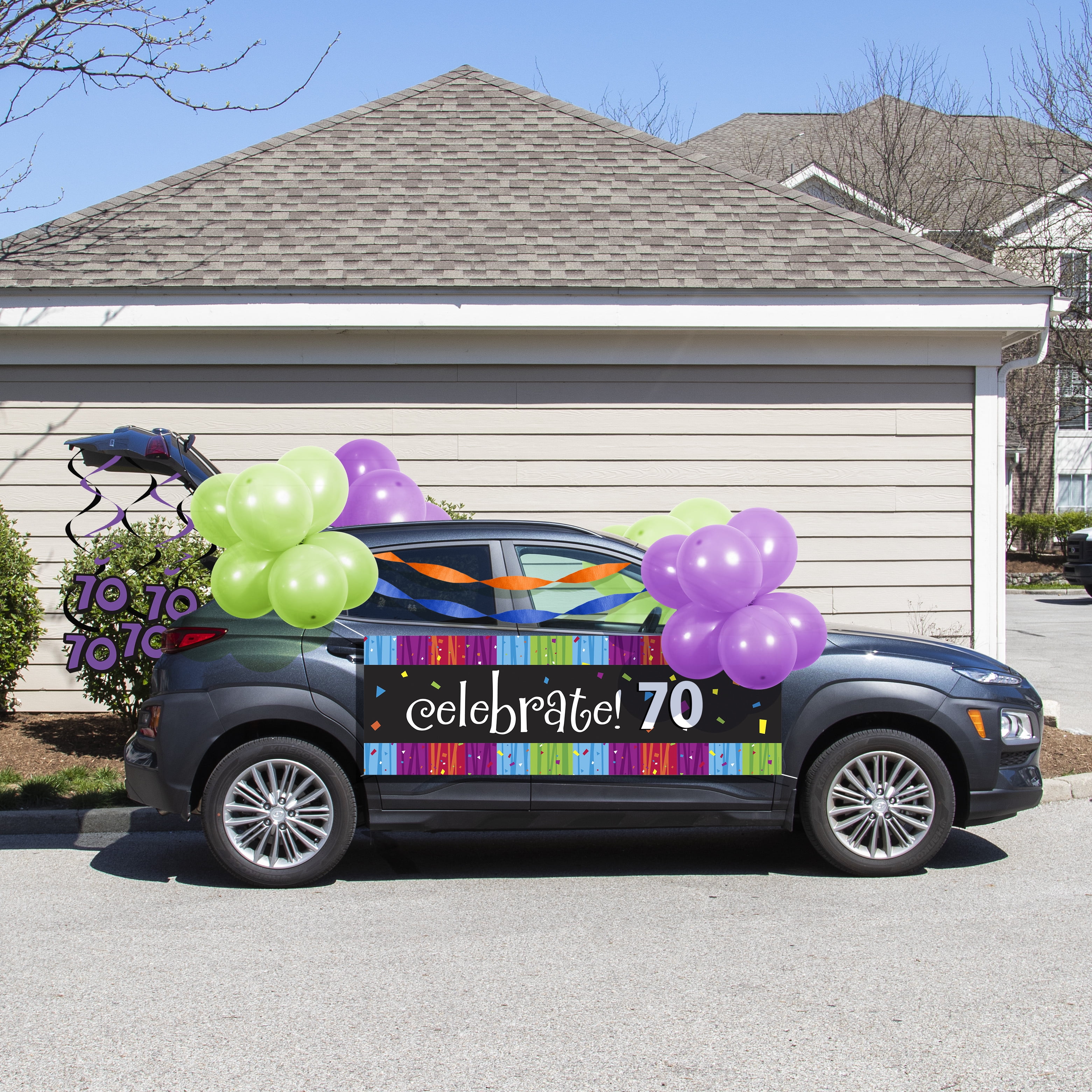 70th Birthday Parade Car Decorations Kit Com