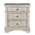 Pemberly Row Contemporary Rustic Ivory Wood 3-drawer Nightstand ...