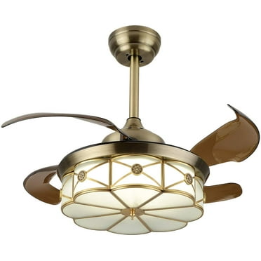 Depuley 42" Modern Invisible Ceiling Fan with Light and Remote, Outdoor ...