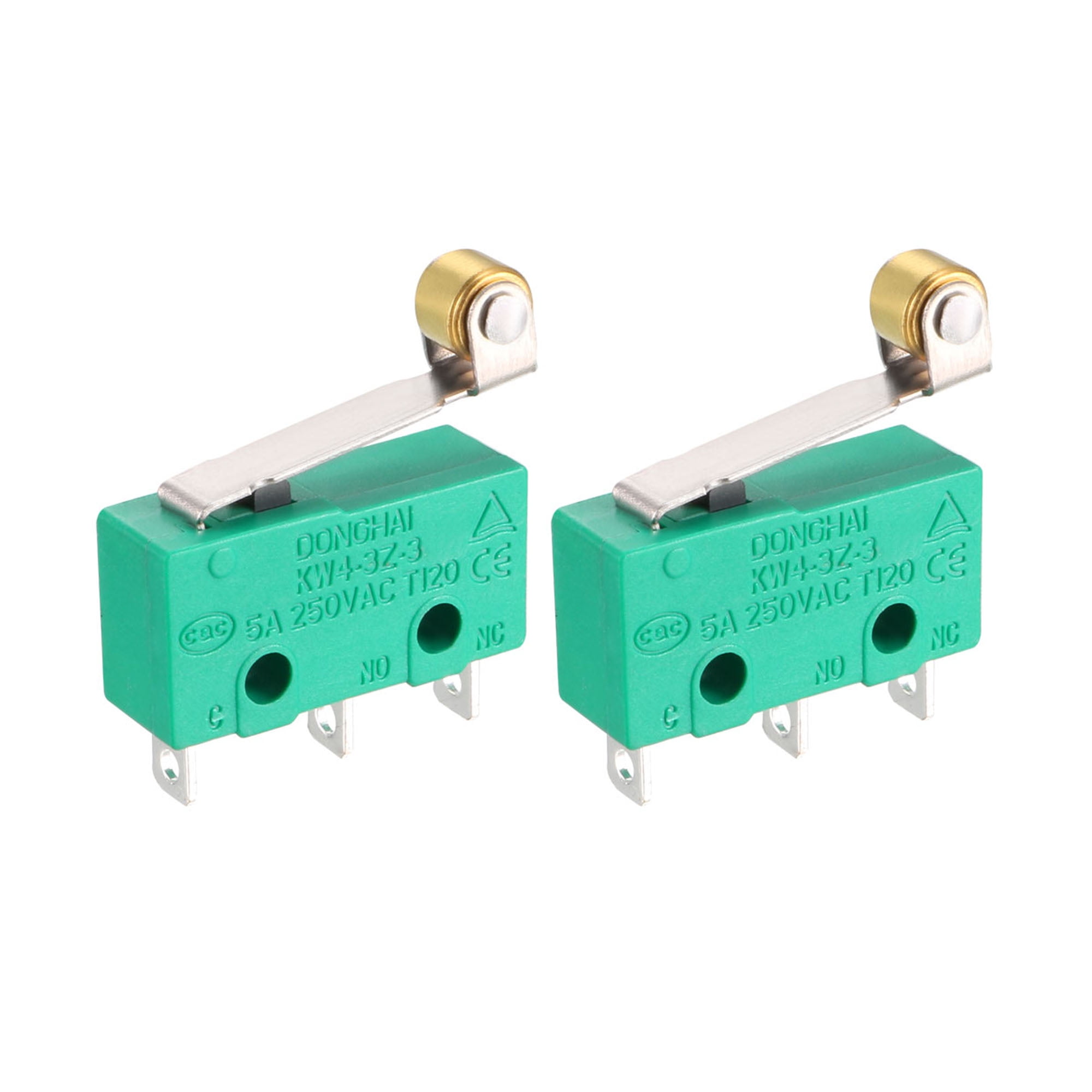 2PCS Micro Limit Switch SPDT NO NC 3 Terminals Momentary Hinge Roller Lever - Walmart.com