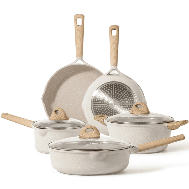 Carote Nonstick Pots and Pans Set, 8 Pcs Induction Kitchen Cookware ... Carote Nonstick Pots and Pans Set, 8 Pcs Induction Kitchen Cookware ...