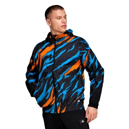 adidas Men's TRVL Tiger Camo Windbreaker, Black, Large | Walmart Canada