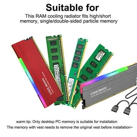 Coolmoon RAM RGB Cooling Radiator Desktop Computer Memory Computer ...