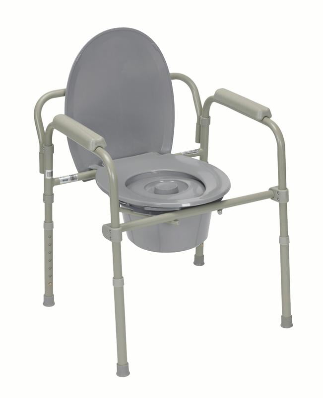 Commode with fixed arms, steel, adj height, x-wide, 1 ea - Walmart.com