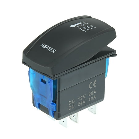 12V/24V Blue LED Heater Rocker Switch Kit On-Off 5 Pins Toggle Switch ...