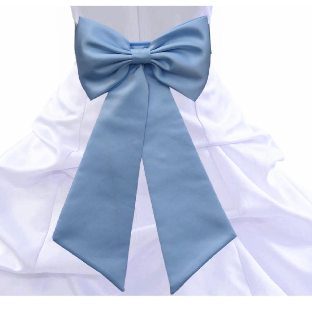 Ekidsbridal - Wedding Satin Tiebow Sash Bow Tie Sash with Velcro ...