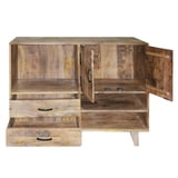 Farmhouse Style Mango Wood Display Unit with 2 Drawer Storage, Brown ...