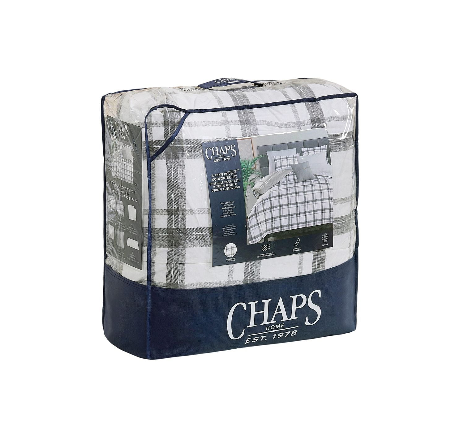 Chaps 8-Piece Plaid Bedding Comforter Set - Bed in a Bag, Chaps 8-Piece ...
