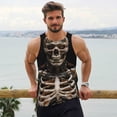Balery Cyber Skeleton With Tattoos Pattern Men's Workout Tank Top Gym ...