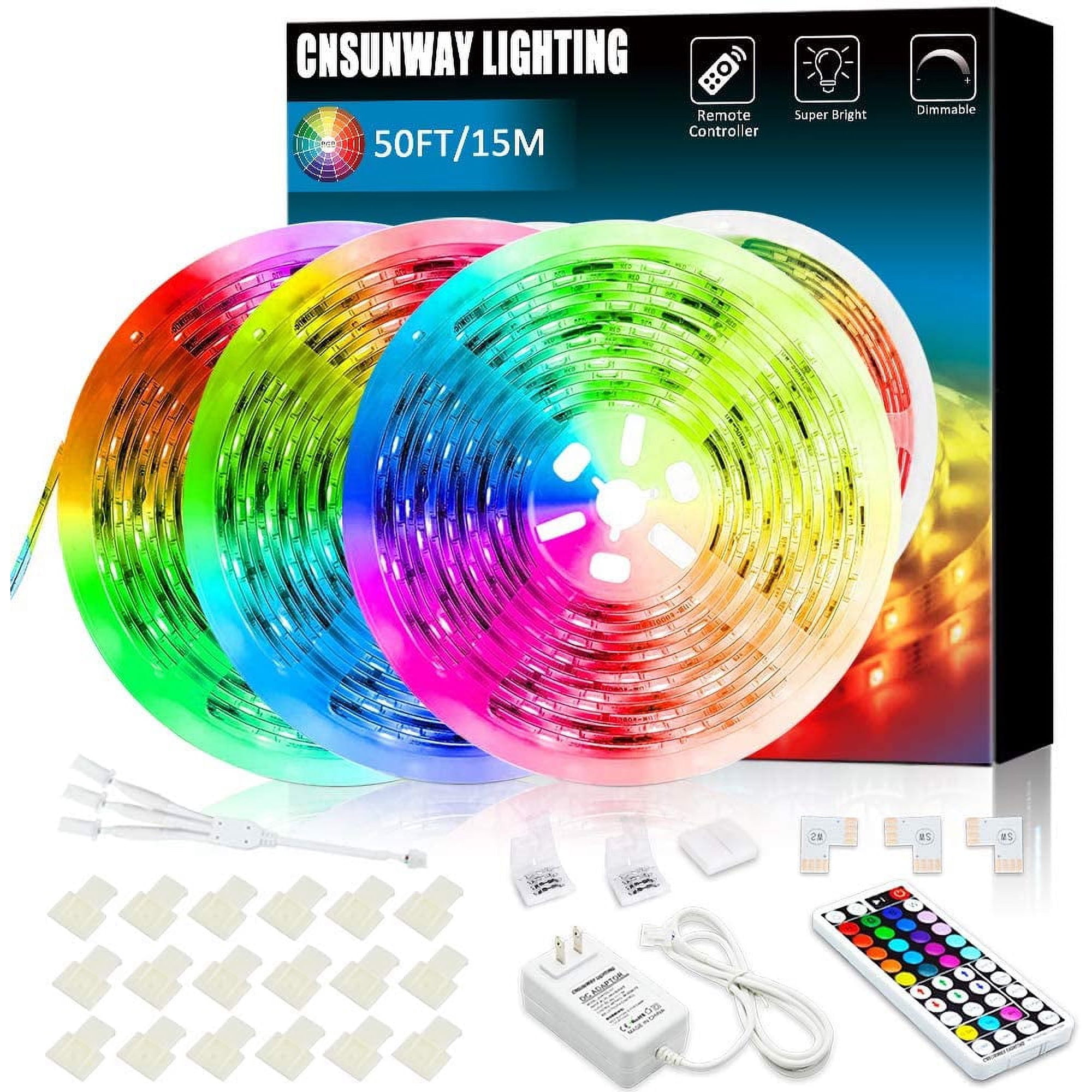 Click here for Hesignd 50ft Led Strip Light 15m Rgb Flexible Colo... prices