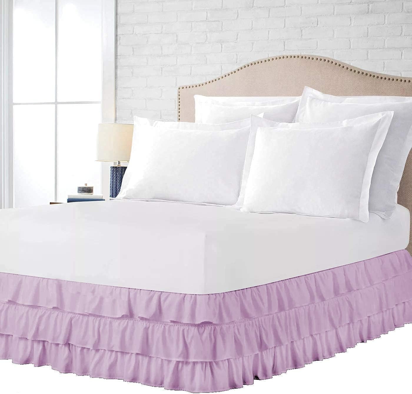 100% Microfiber Multi-Ruffle Twin Size Bed Skirt (39" x 75") with 22 ...