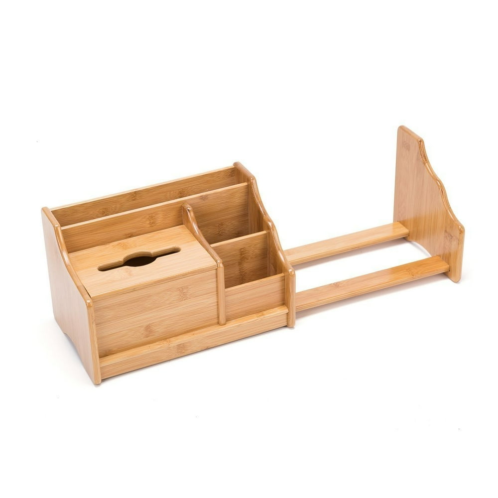 THY COLLECTIBLES Bamboo Desk Organizer with Extendable Storage Multi ...