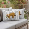 2 Pack Outdoor Waterproof Throw Pillows, Cartoon Sloth Tree Branch ...