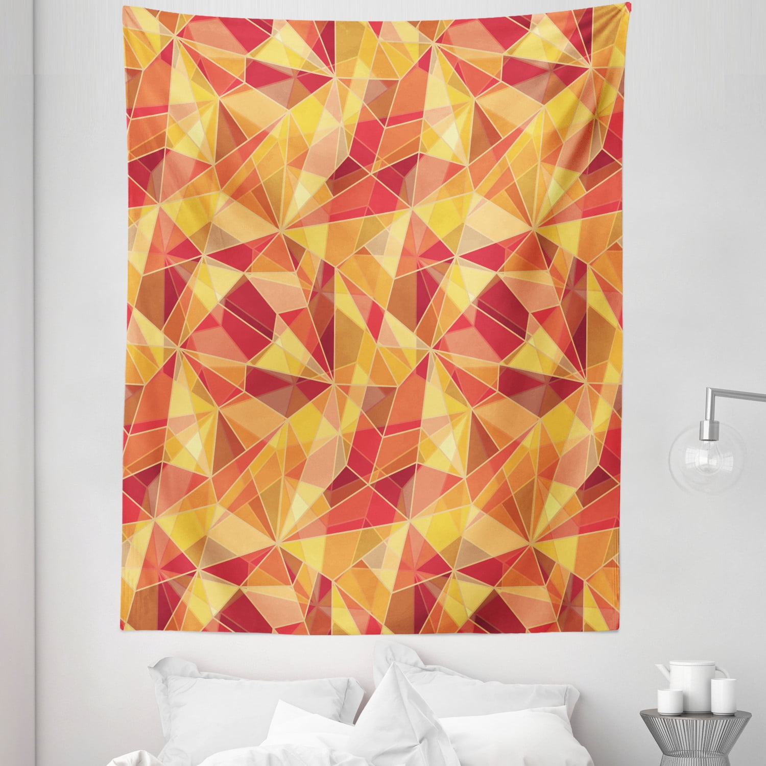 Geometric Tapestry, Mosaic Pattern with Fractal Triangle Geometric ...