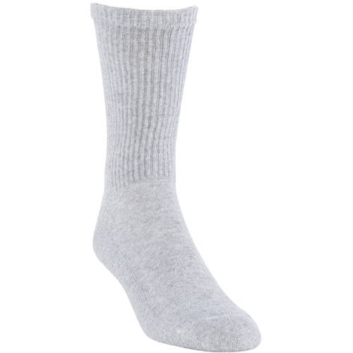 Gildan - Gildan Men's Cushioned Sole Grey Crew Socks, 10-Pack - Walmart ...