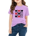 Atogsazn Children's Girls Summer Tshirt Kids Casual Hearts Short Sleeve ...
