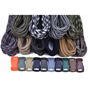 Paracord Planet 550lb Type III Colored Paracord Bulk Set Bundles with ...