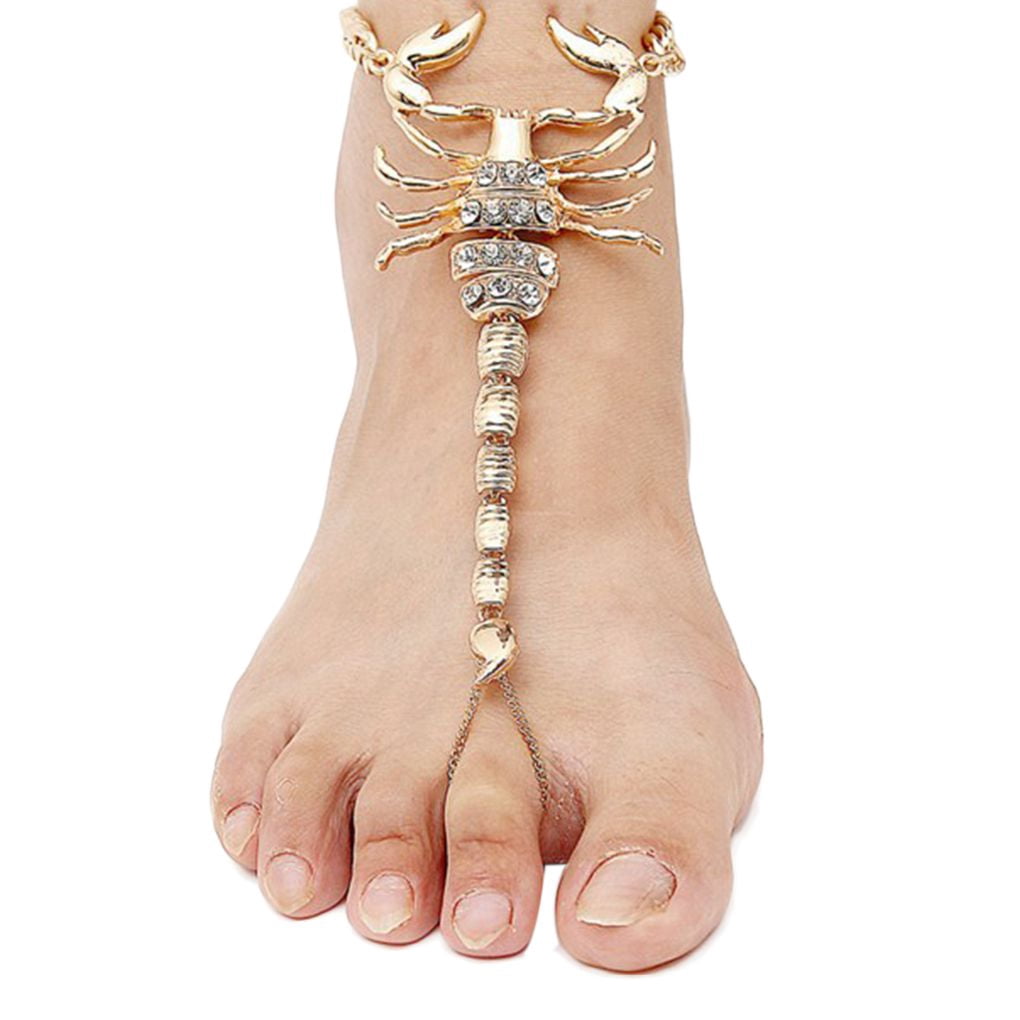 Scorpion barefoot sandals anklets chain,Women scorpion ankle bracelet ...