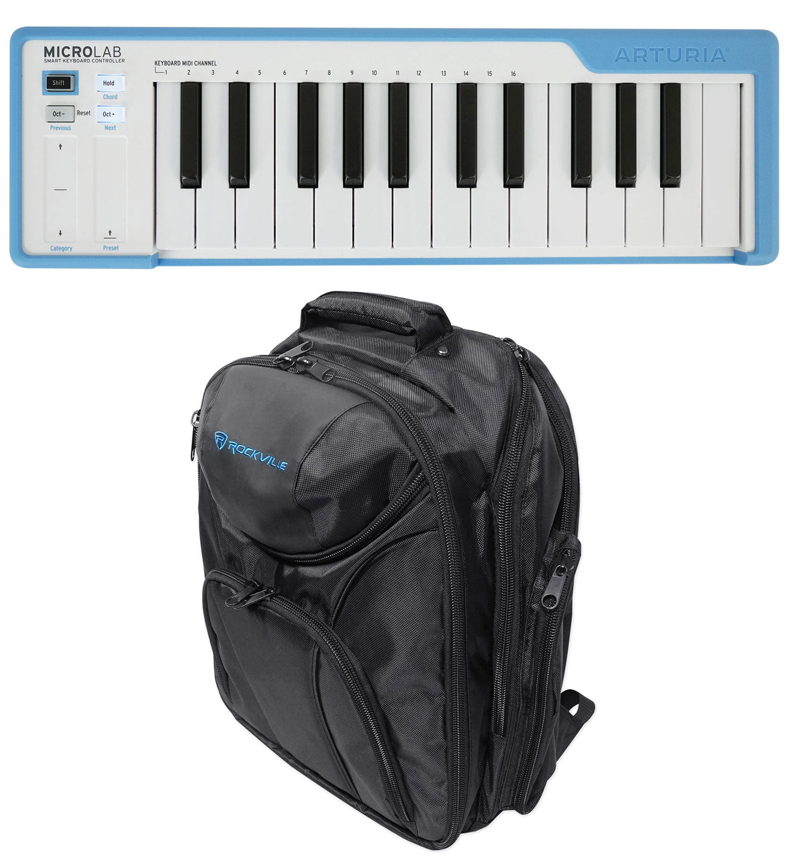 Arturia MicroLab Blue Music Production MIDI 25-Key Keyboard Controller ...