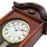 Bedford Clock Collection Jacob 22.75 inch Mahogany Brown Chiming ...
