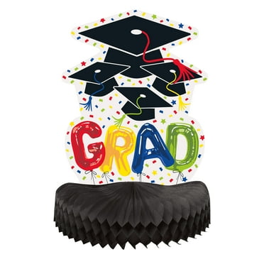 Graduation Cap Centerpiece Decorations, 8in, 3ct - Walmart.com