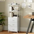 3 Tier Bookshelf with Drawer, Tall Bookcase with Shelves, Bookshelf ...