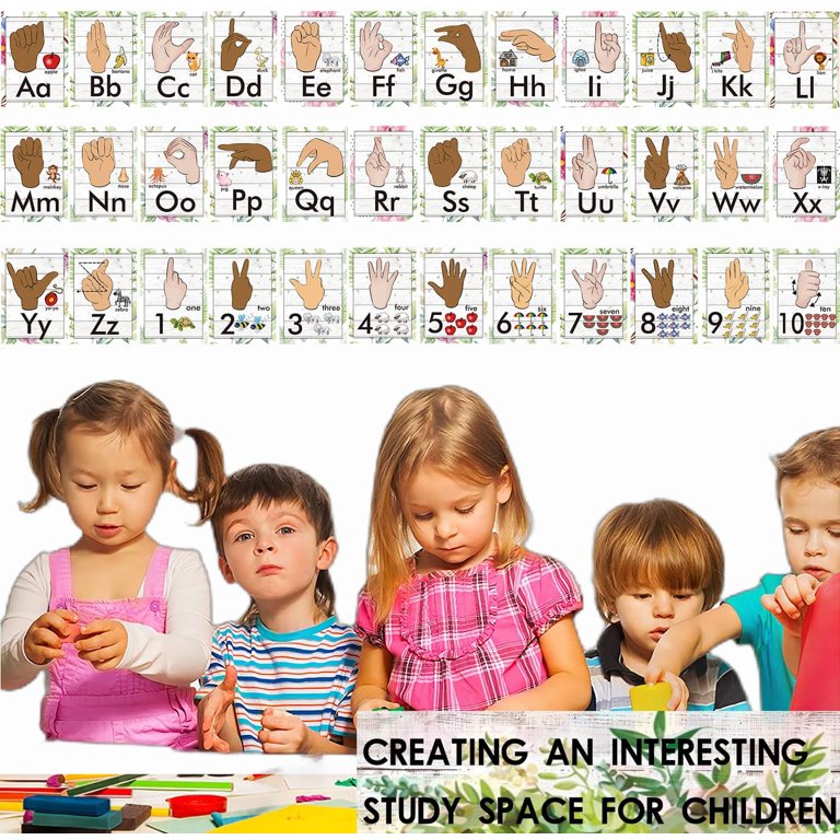 Sign Language Alphabet Poster Gisgfim ASL Bulletin Board Set Alphabet ...