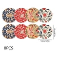 8pcs Round Vintage Woven Cotton Cup Coasters with Holder, Heat ...