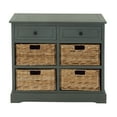 Free Shipping! DecMode 30" x 28" Teal Wood 4 Baskets and 2 Drawers ...