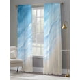 Blue Summer Beach Sheer Curtains for Living Room Bedroom Coastal Ocean ...