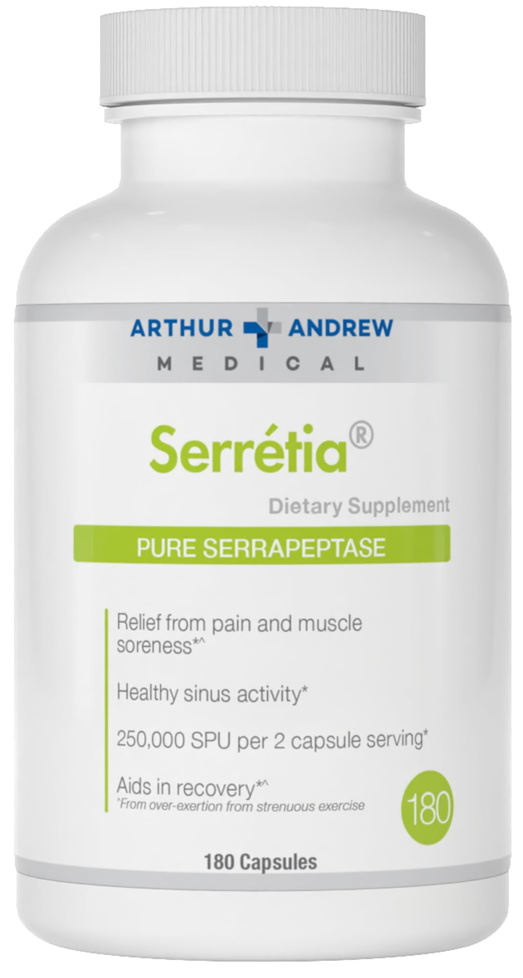 Suplemento Serretia Serrapeptase de Arthur Andrew Medical 180 cápsulas ...