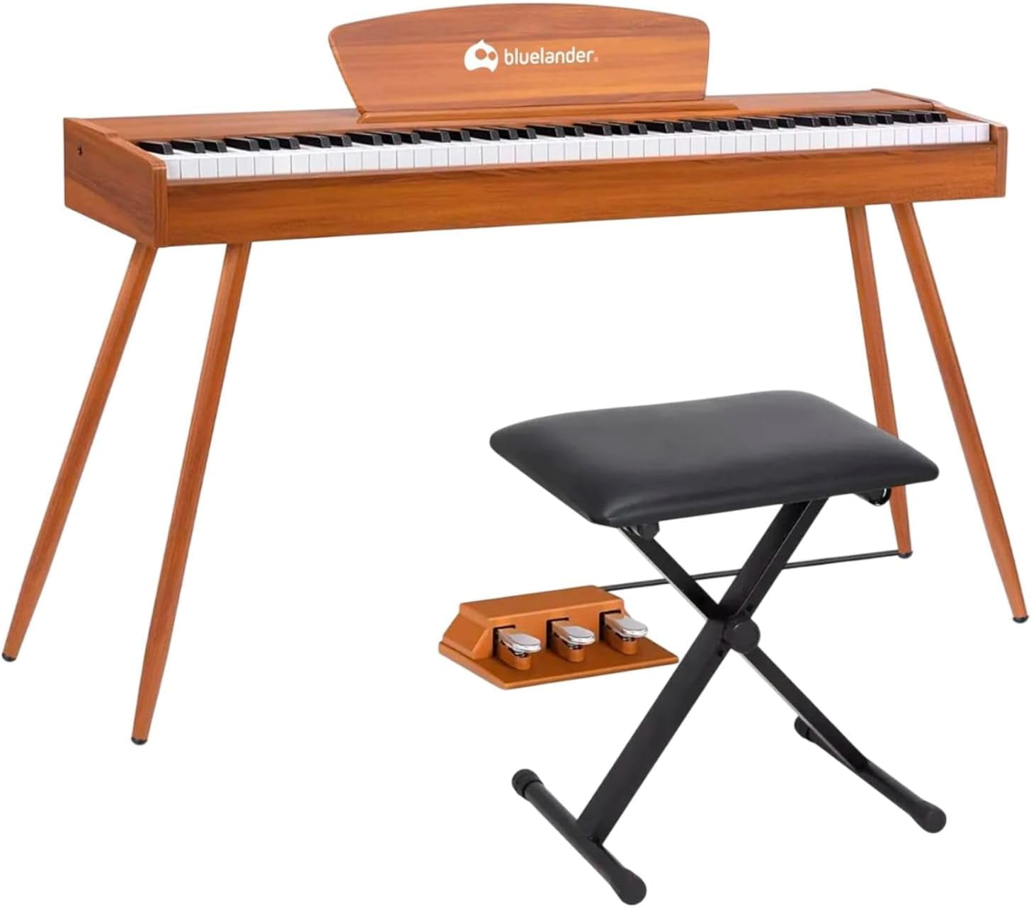 Piano Bluelander, Teclado Musical con Atril para Partituras, 3 Pedales ...