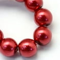 Baking Painted Pearlized Glass Pearl Round Bead Strands FireBrick 6~7mm ...