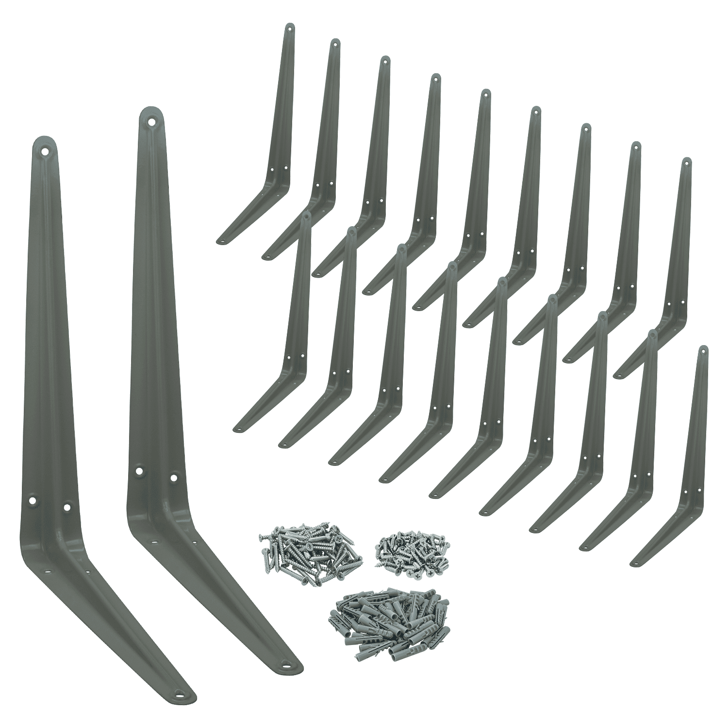 Nuk3y 10" x 12" L Shape Heavy Duty Shelf Bracket with Screws, 20 Pack ...