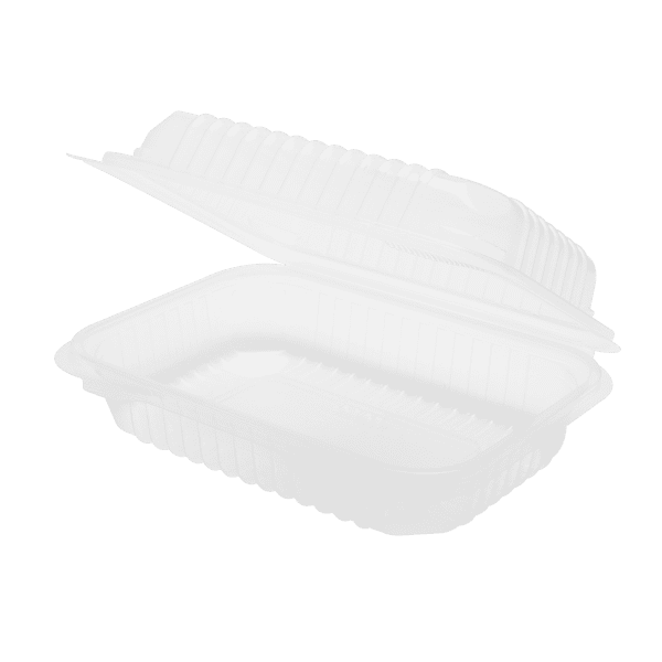 Karat 9'' x 6" PP Plastic Hinged Container, 1 compartment - 250 ct ...