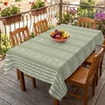 Boho White Stripe on Sage Green Table Cloth 60x84in, Waterproof ...