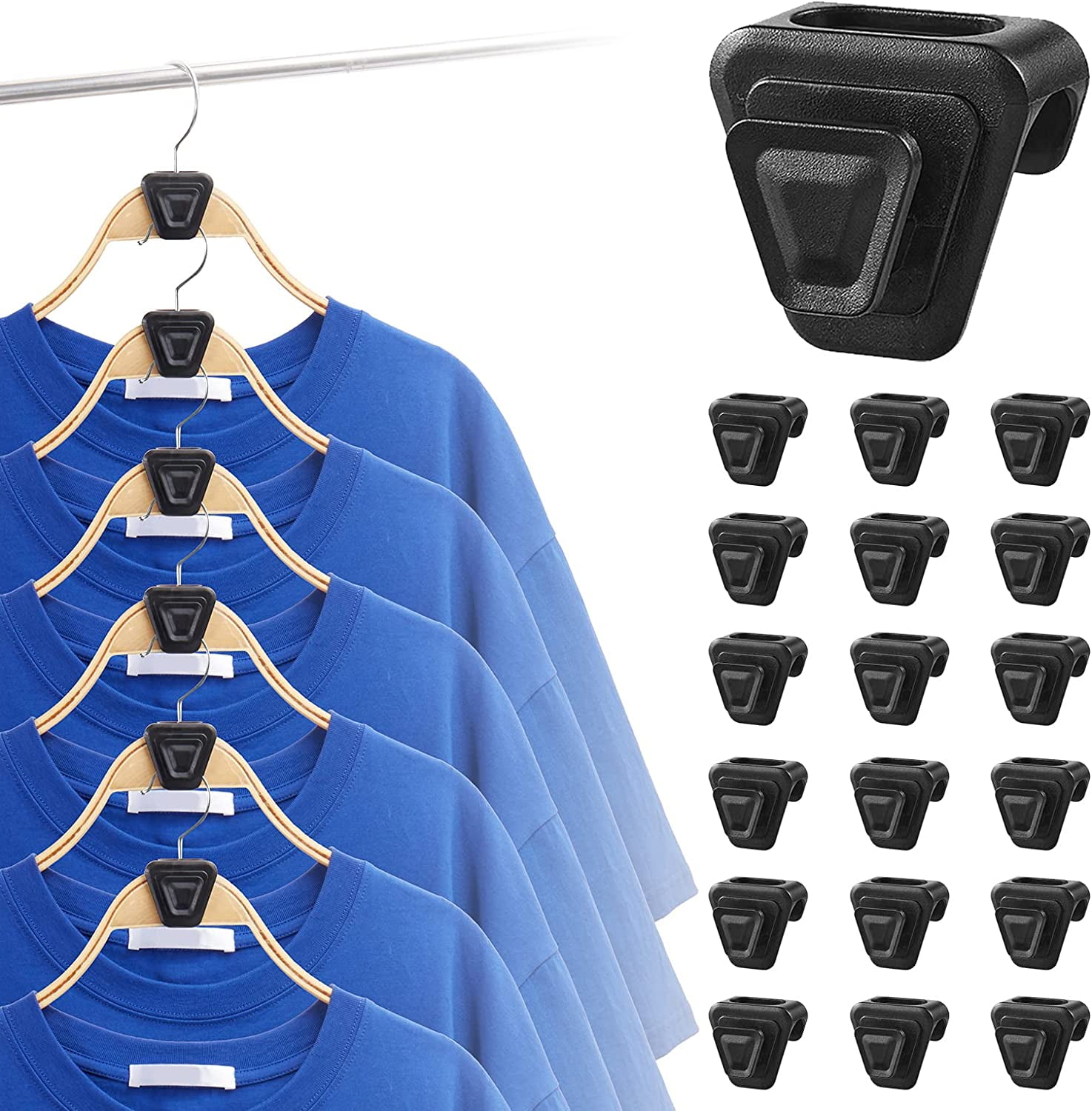 Clothes Hanger Connector Hooks,18 Pcs Clothes Hanger,Space Saving ...