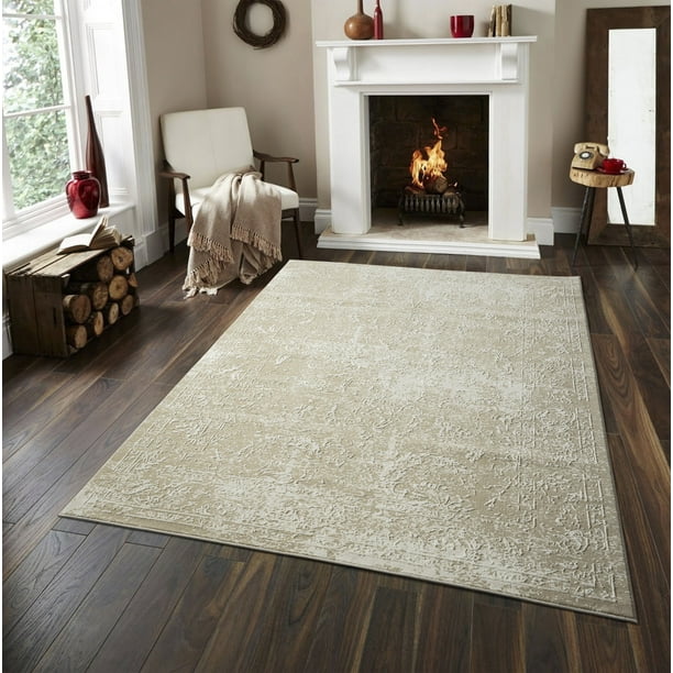 Sofihas Modern Farmhouse Area Rugs, Beige/Brown, 3'x5' Indoor Rugs ...