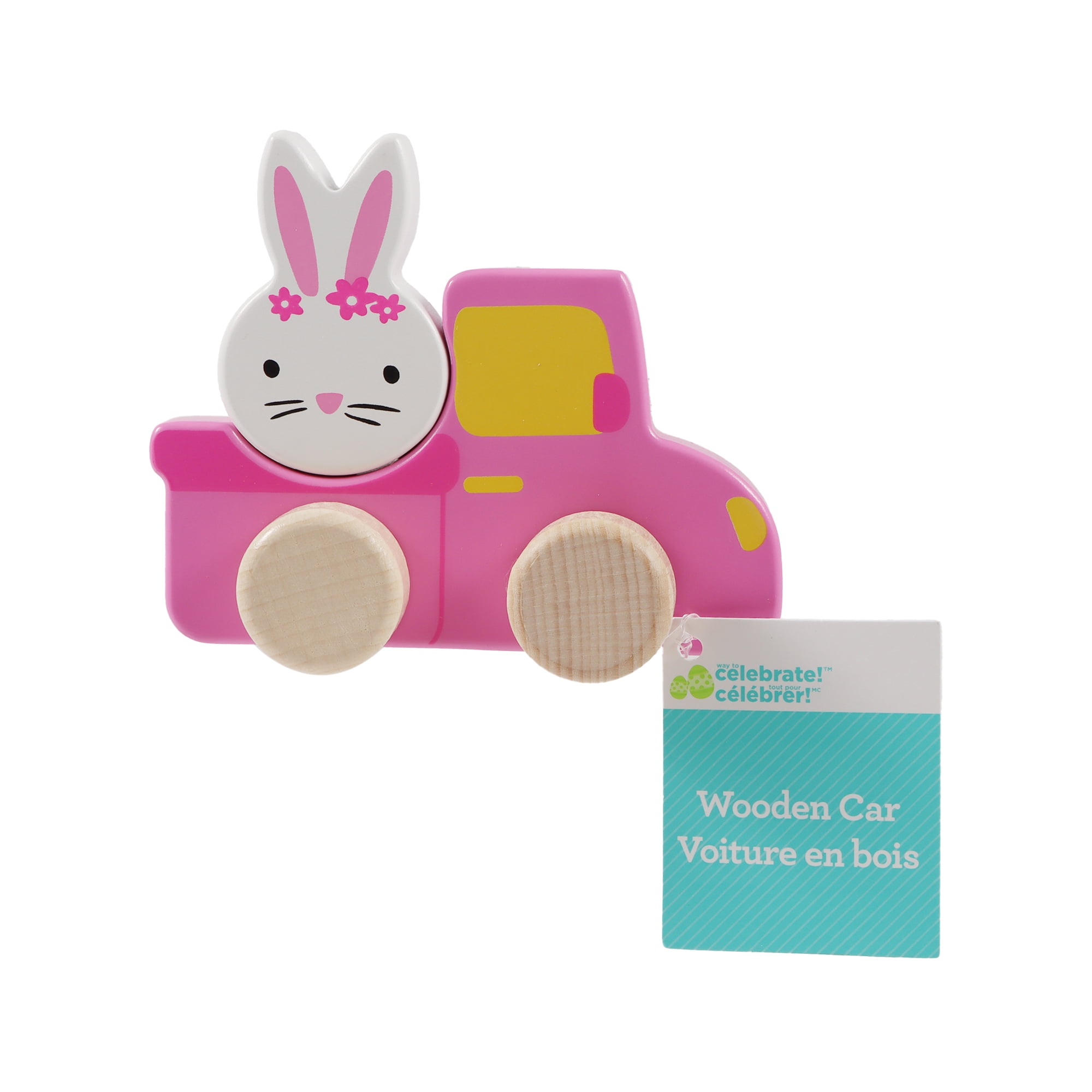 Click here for Way To Celebrate! Wooden Car  Bunny  Easter  Novel... prices